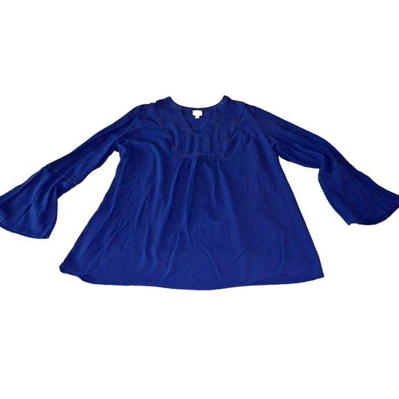 Como | Tops | Como Vintage X Shirt Womens Boho Blue Hippie Gauzy ...